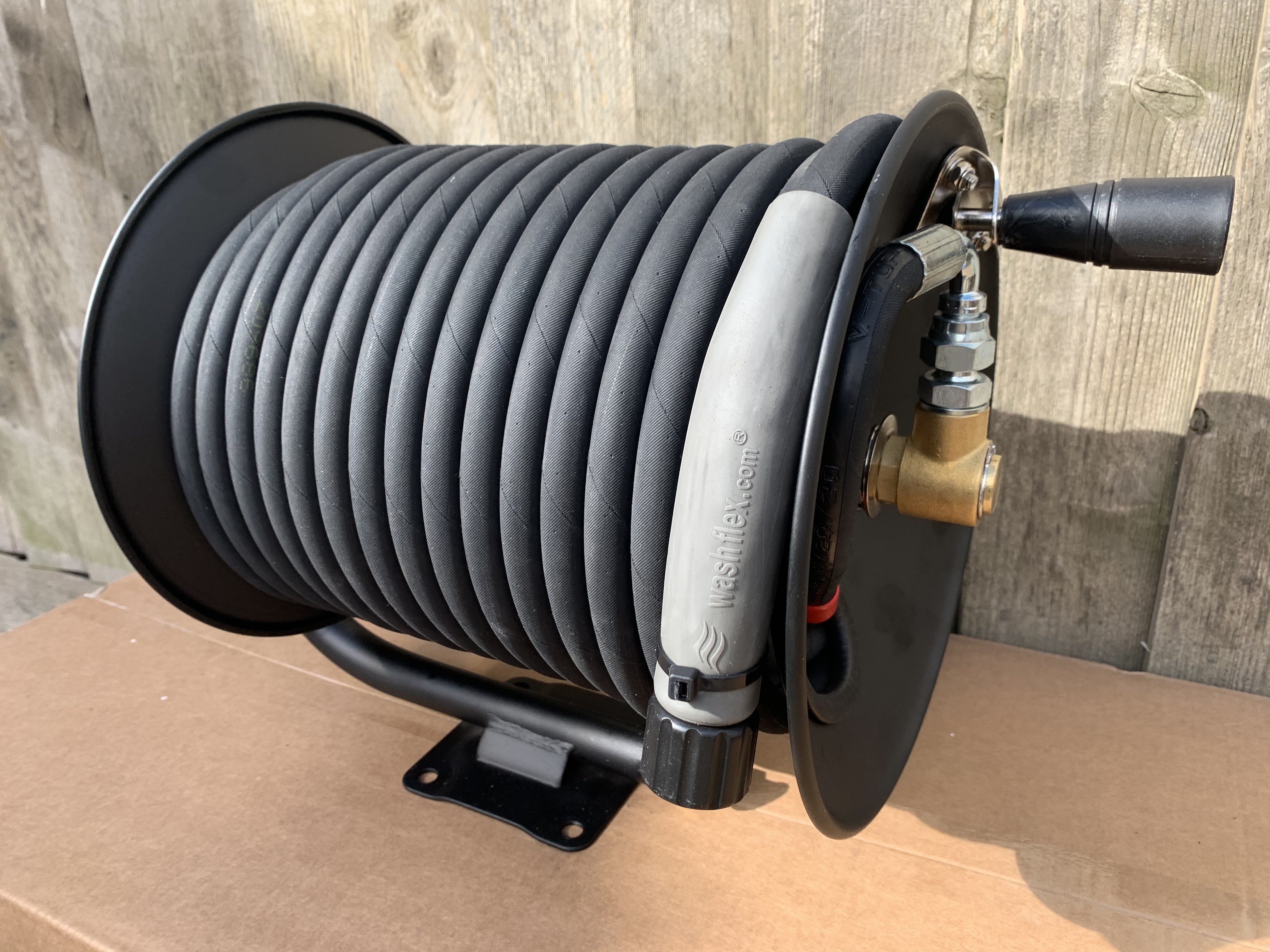 Wall Mounted 5 16 High pressure Hose Reel kit complete with Hose Options Available 10 15 20 25 30 35 50Mtr HRK001 156.00 Incl. Vat Hortech Cleaning Equipment Lincolnshire UK
